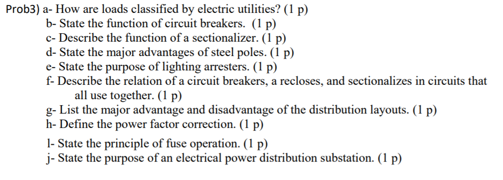 Solved Prob3) a- How are loads classified by electric | Chegg.com