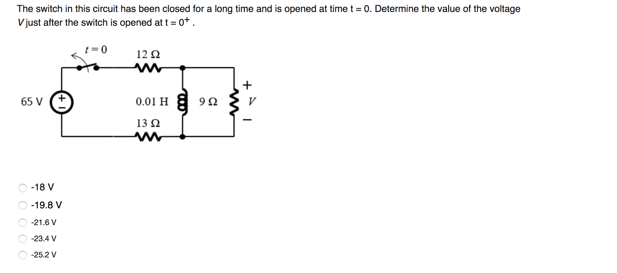 Solved The switch in this circuit has been closed for a long | Chegg.com