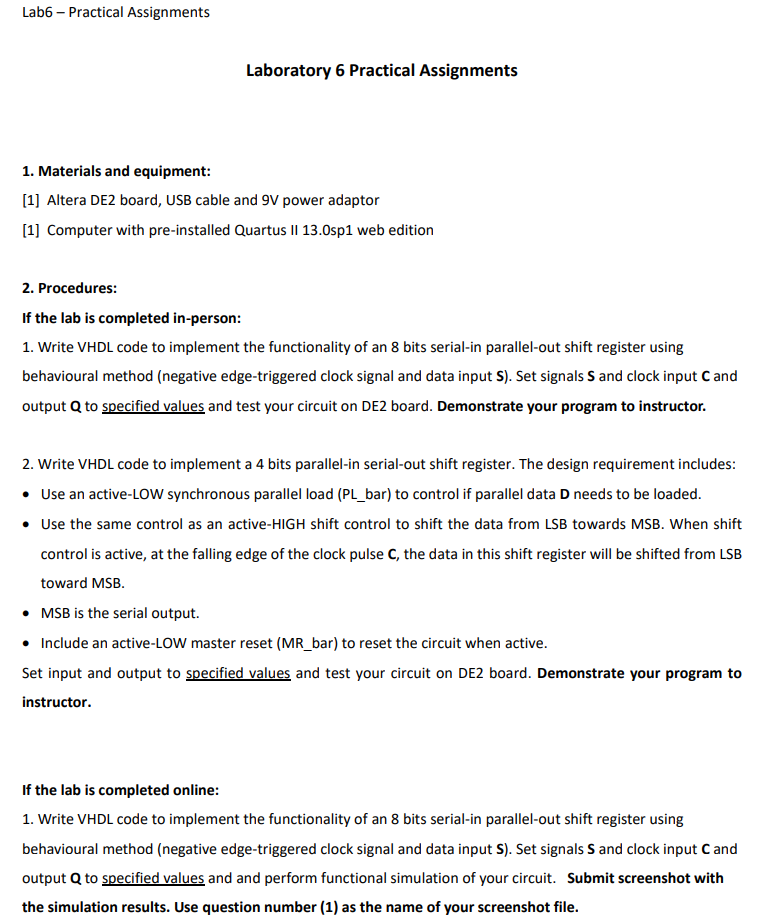 Solved Lab6 - Practical Assignments Laboratory 6 Practical | Chegg.com