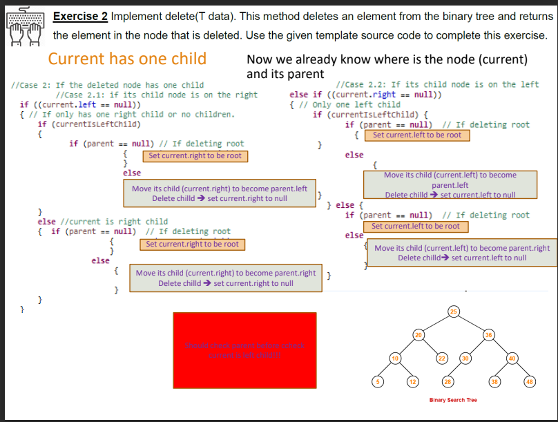 Solved Exercise 2 Implement delete(T data). This method | Chegg.com Solved Exercise 2 Implement delete(T data). This method | Chegg.com