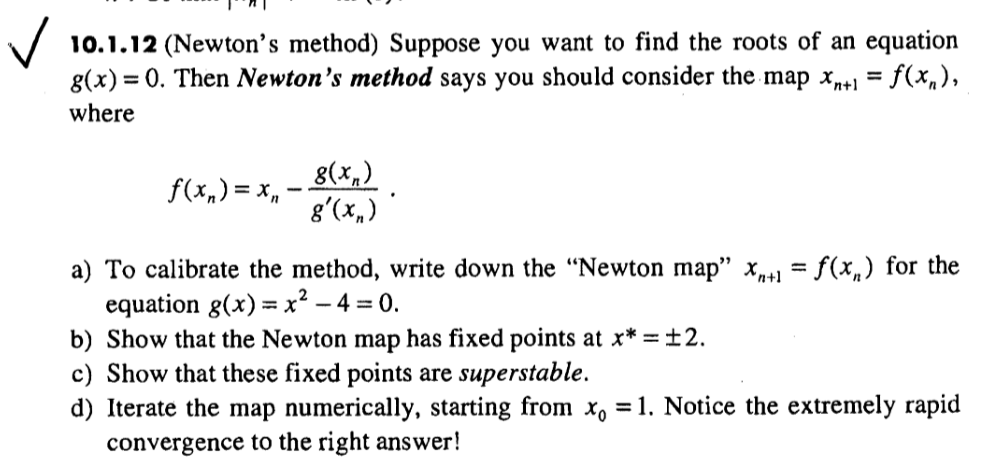 Solved 10.1.12 (Newton's method) Suppose you want to find | Chegg.com