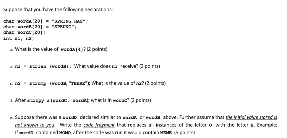 Solved Suppose that you have the following declarations: | Chegg.com