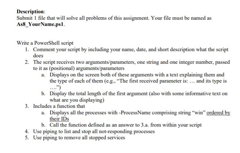 Solved Description: Submit 1 file that will solve all | Chegg.com