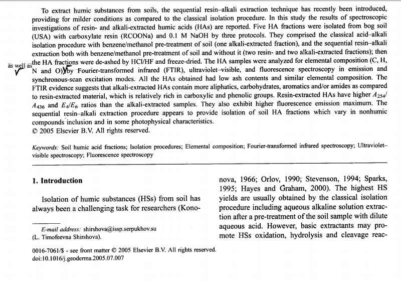 To Extract Humic Substances From Soils, The Sequen... | Chegg.com