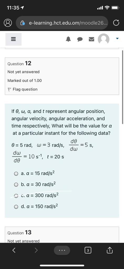 Solved 11:35 1 Q 0 e-learning.hct.edu.om/moodle26... = | Chegg.com