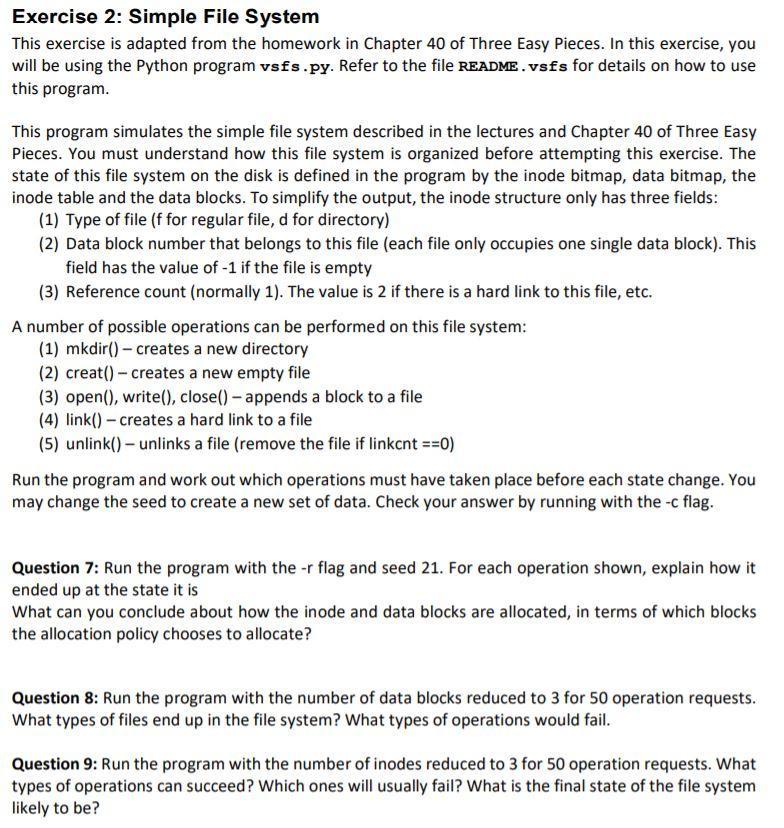 Solved Exercise 1: Linux File System There are two useful | Chegg.com
