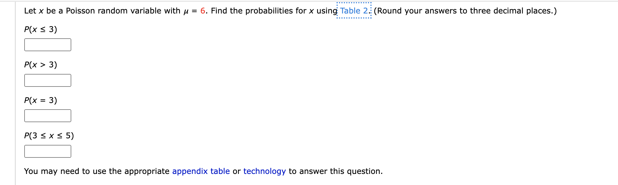 Solved Let x be a Poisson random variable with μ=6. Find the | Chegg.com