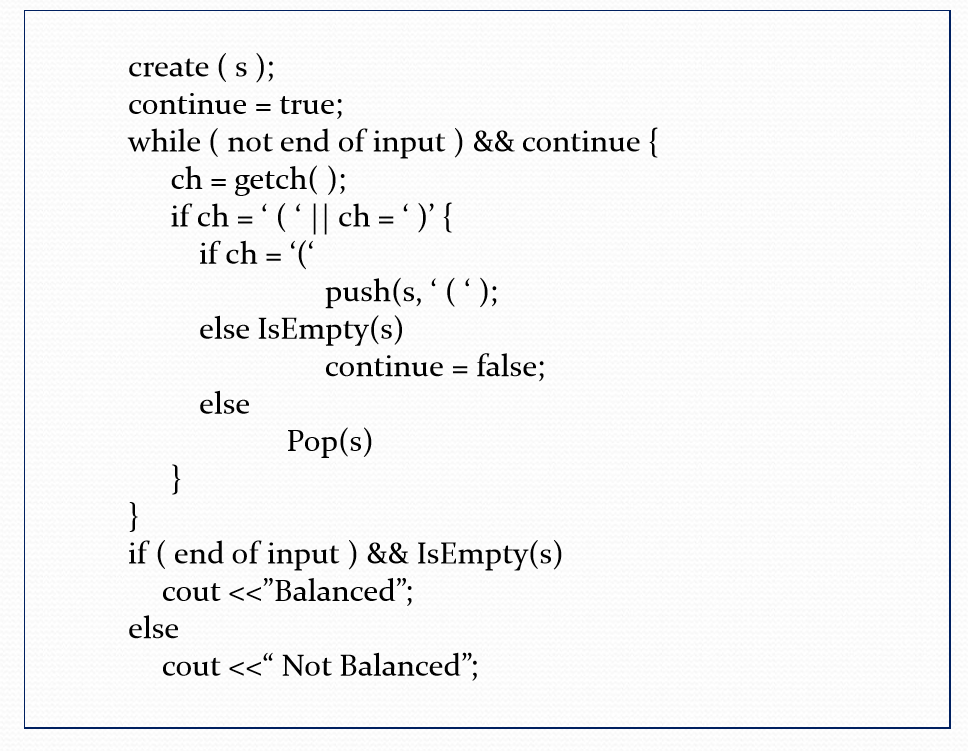 Solved This is an algorithm for Parentheses Matching. Draw | Chegg.com