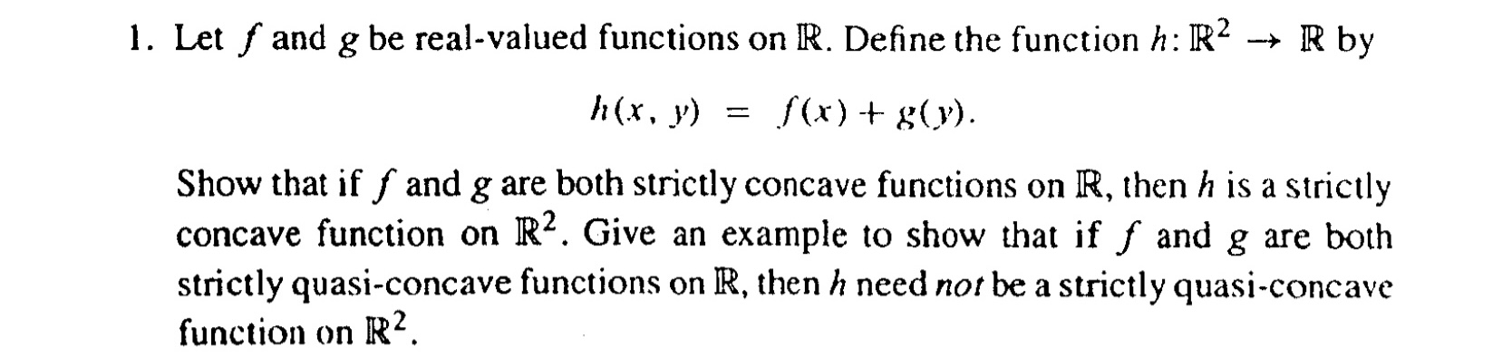 Solved 1 Let F And G Be Real Valued Functions On R Define