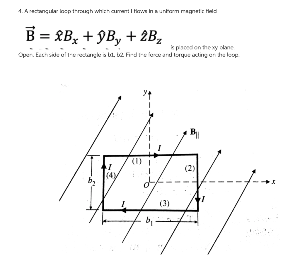 Solved 4. A rectangular loop through which current I flows | Chegg.com