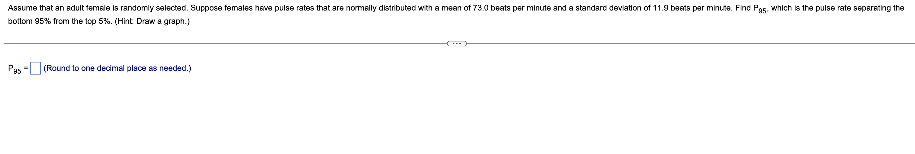 Solved bottom 95% from the top 5%. (Hint: Draw a graph.) | Chegg.com