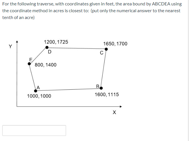 Solved For the following traverse, with coordinates given in | Chegg.com