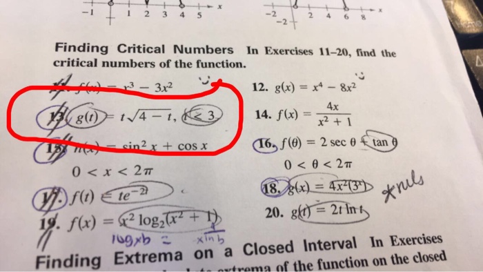 Solved -2 Finding Critical Numbers In Exercises 11-20, find | Chegg.com