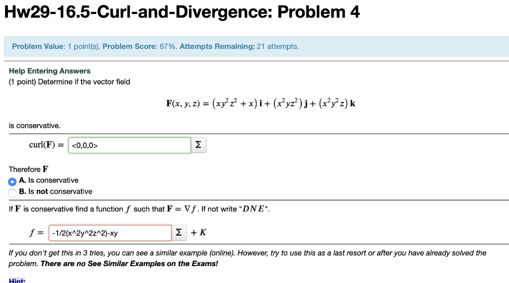 Solved Hw29-16.5-Curl-and-Divergence: Problem 4 Problem | Chegg.com Solved Hw29-16.5-Curl-and-Divergence: Problem 4 Problem | Chegg.com