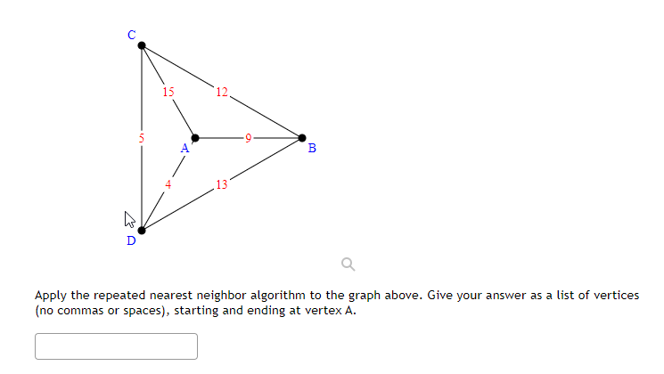 Solved Apply the repeated nearest neighbor algorithm to the | Chegg.com