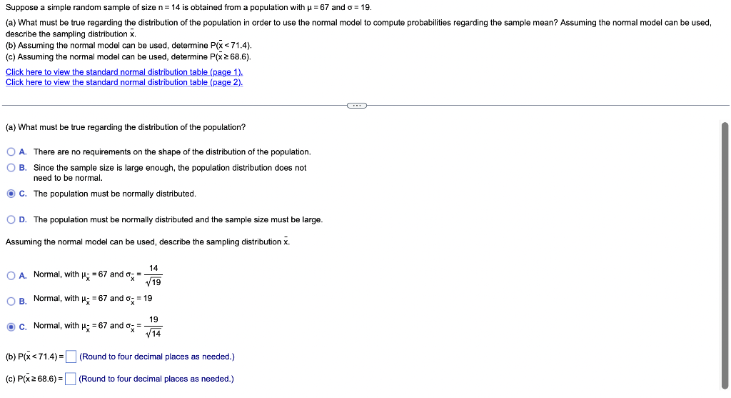 Solved Suppose a simple random sample of size n=14 is | Chegg.com