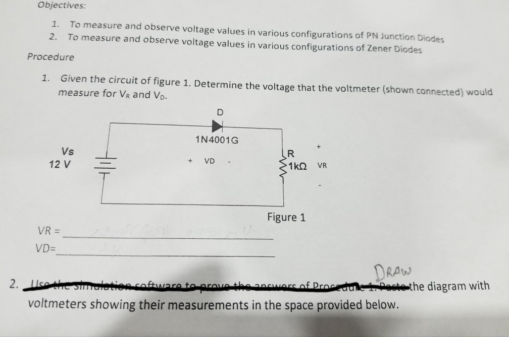 Solved Objectives: 1. 2. Procedure To measure and observe | Chegg.com