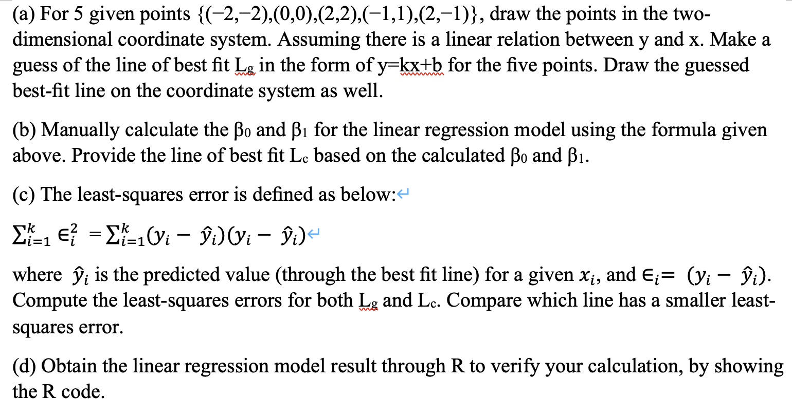 Solved (a) For 5 given points | Chegg.com