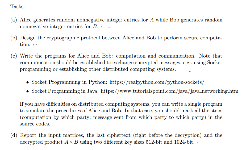 1. Secure Multiparty Computation Alice holds a | Chegg.com
