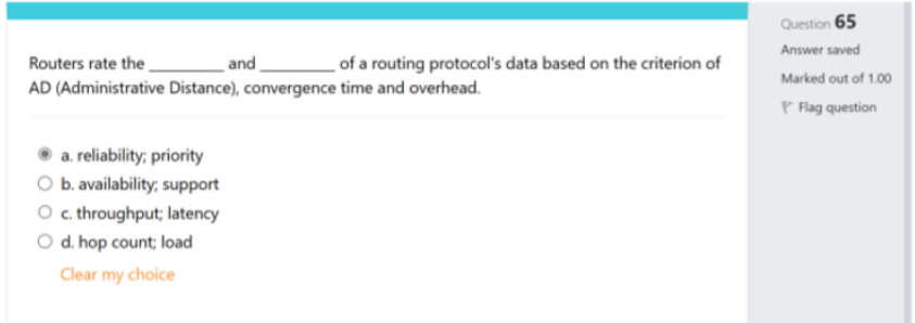 Solved Routers rate the and of routing protocol's data based | Chegg.com