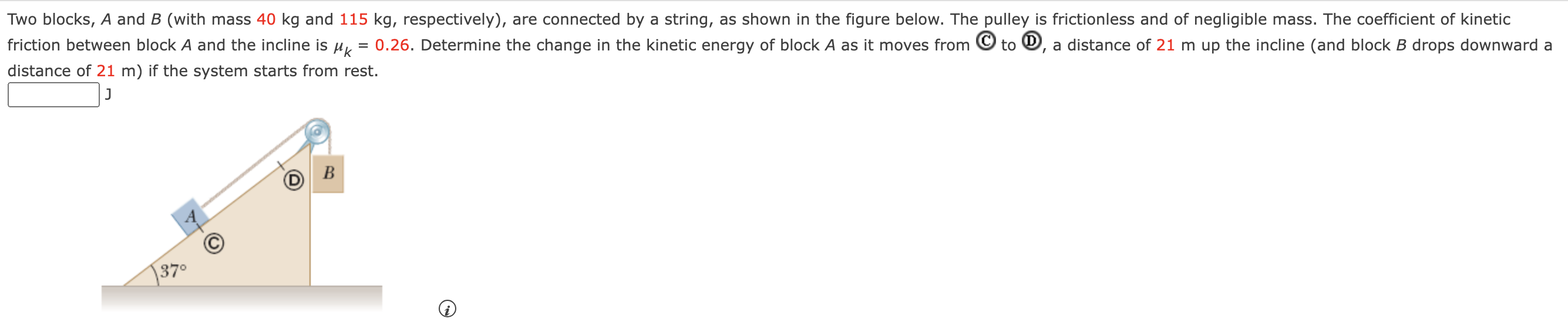 Solved distance of 21 m ) if the system starts from rest. | Chegg.com