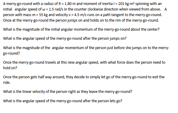 Solved A merry-go-round with a radius of \( | Chegg.com