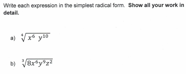 Solved Write each expression in the simplest radical form. | Chegg.com