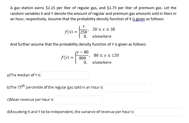 Solved A gas station earns $2.15 per liter of regular gas, | Chegg.com