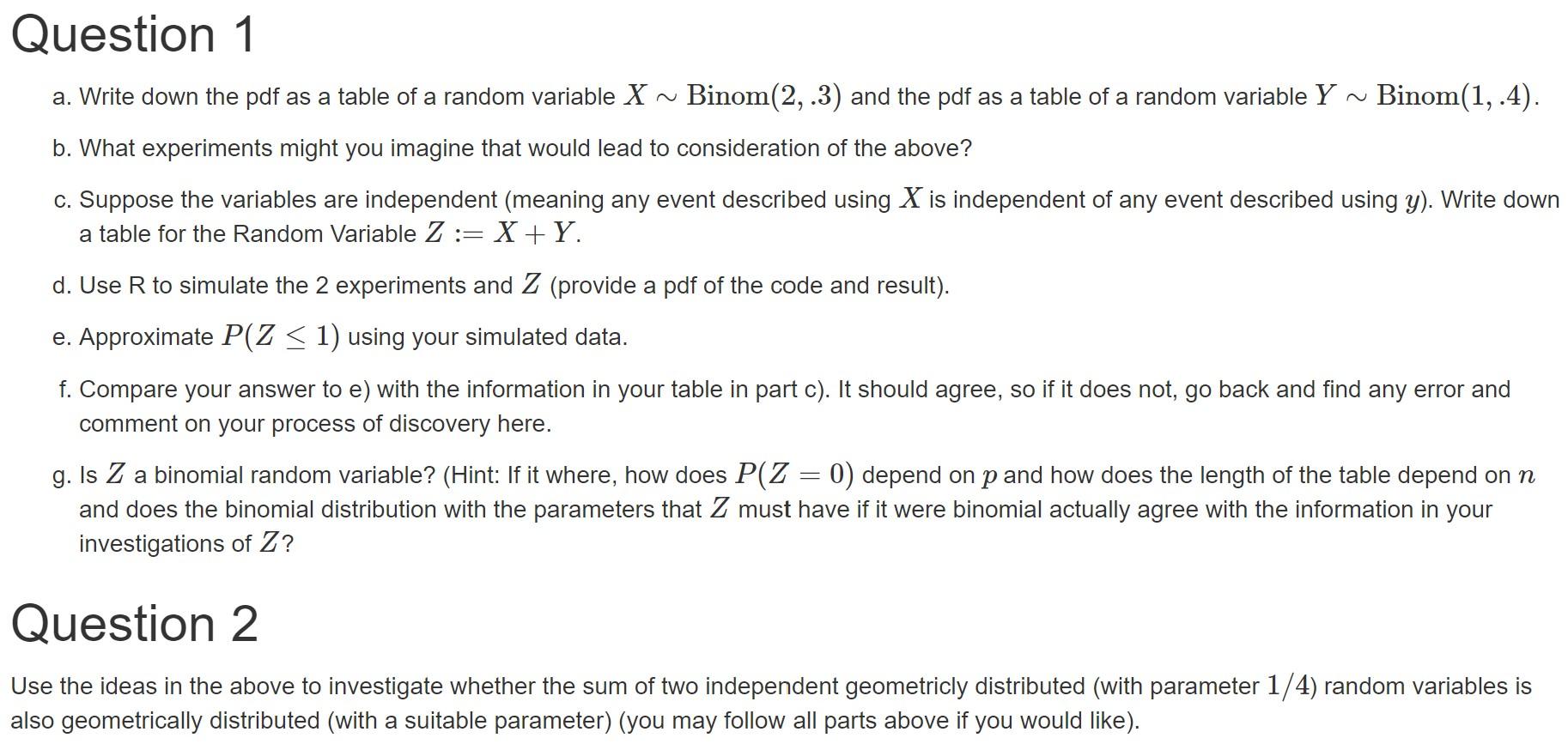 a. Write down the pdf as a table of a random variable | Chegg.com