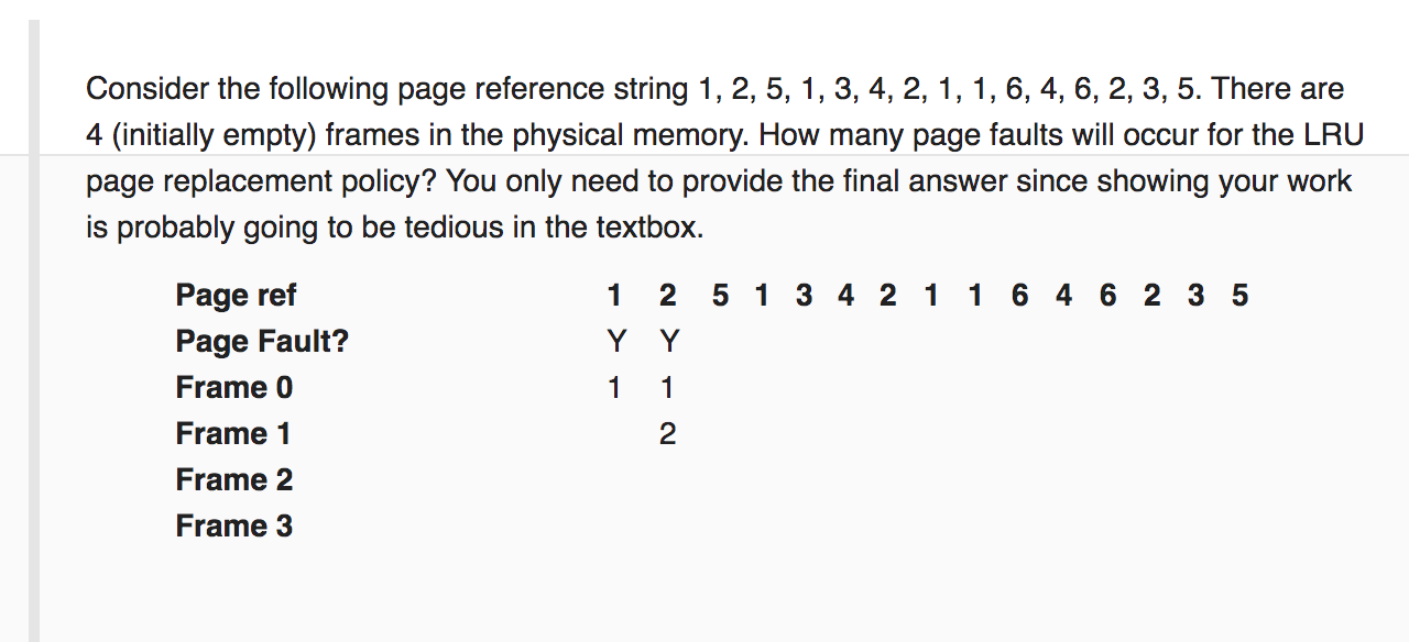 Solved Consider the following page reference string 1, 2, 5, | Chegg.com