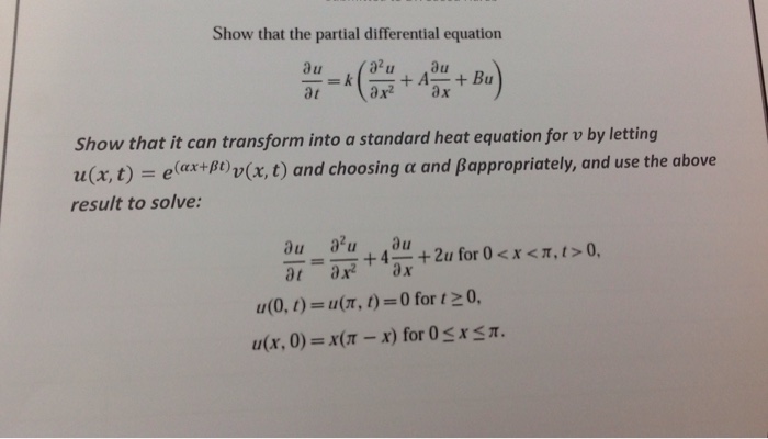 Solved Show that the partial differential equation partial | Chegg.com