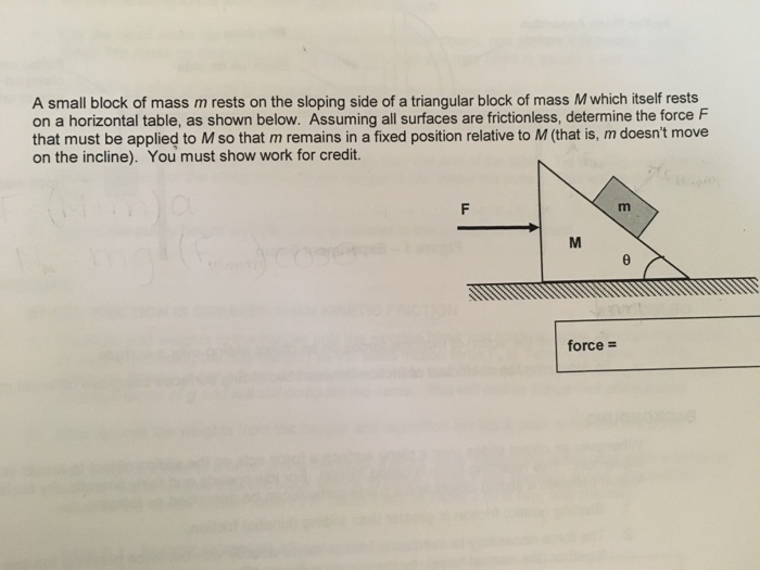 Solved A small block of mass m rests on the sloping side of | Chegg.com