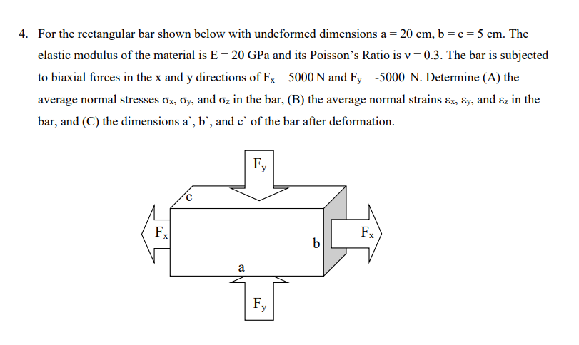 Solved 4. For the rectangular bar shown below with | Chegg.com