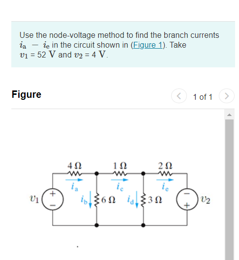Solved Use the node-voltage method to find the branch | Chegg.com