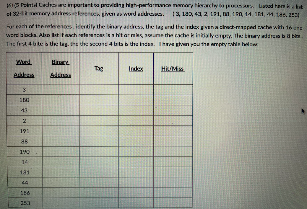 Solved Computer Science: Computational OrganizationCaches | Chegg.com