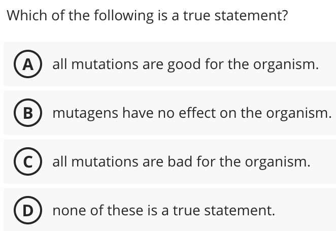 Solved Which of the following is a true statement?(A) ﻿all | Chegg.com