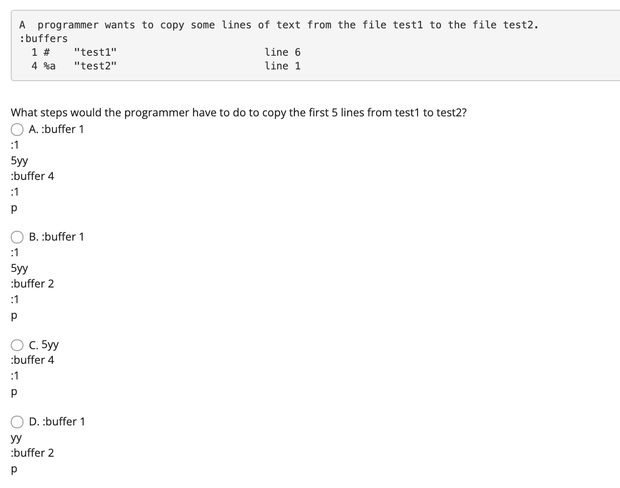 Solved A Programmer Wants To Copy Some Lines Of Text From Chegg