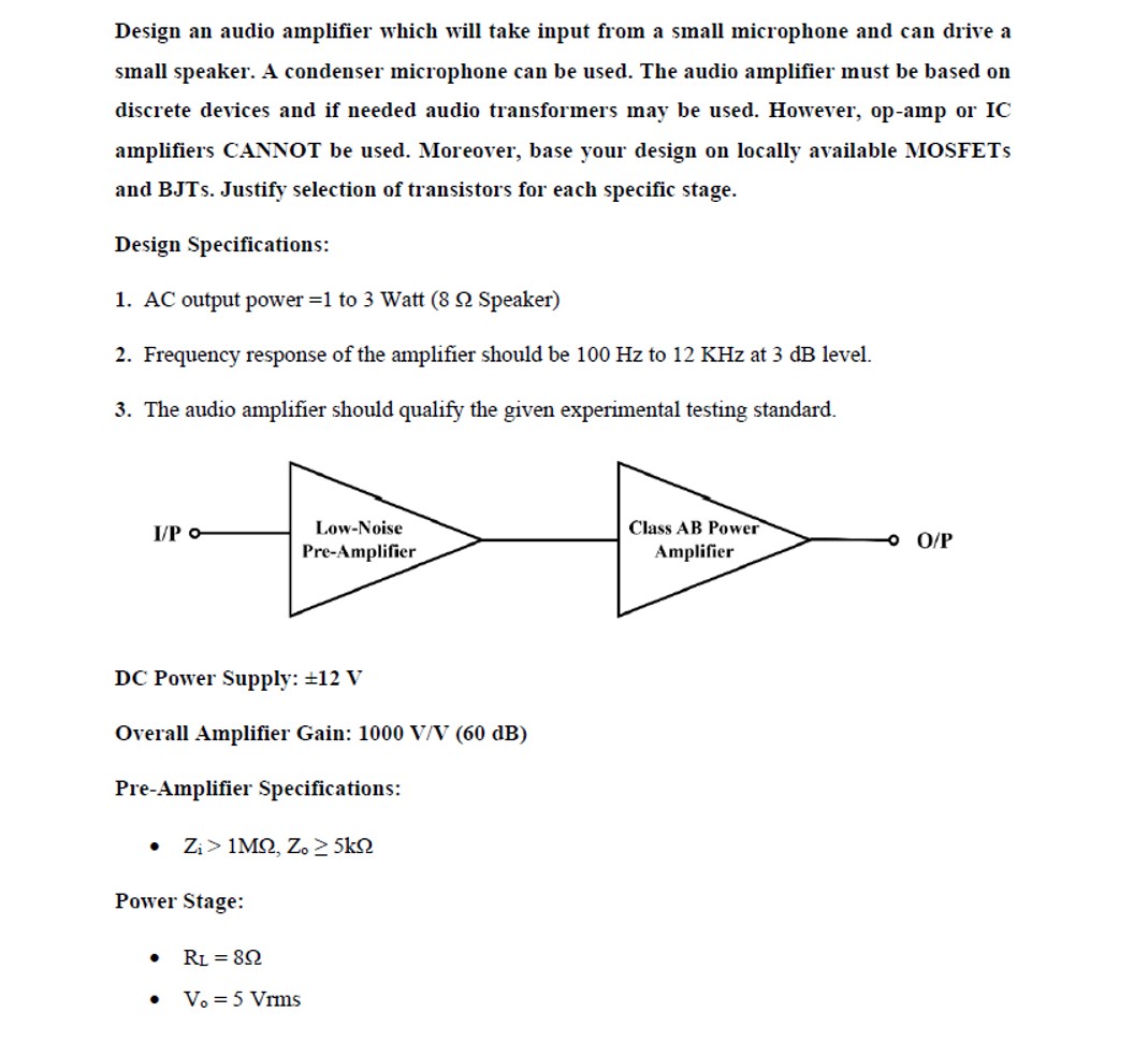 Solved i need the multisim circuit for the audio | Chegg.com