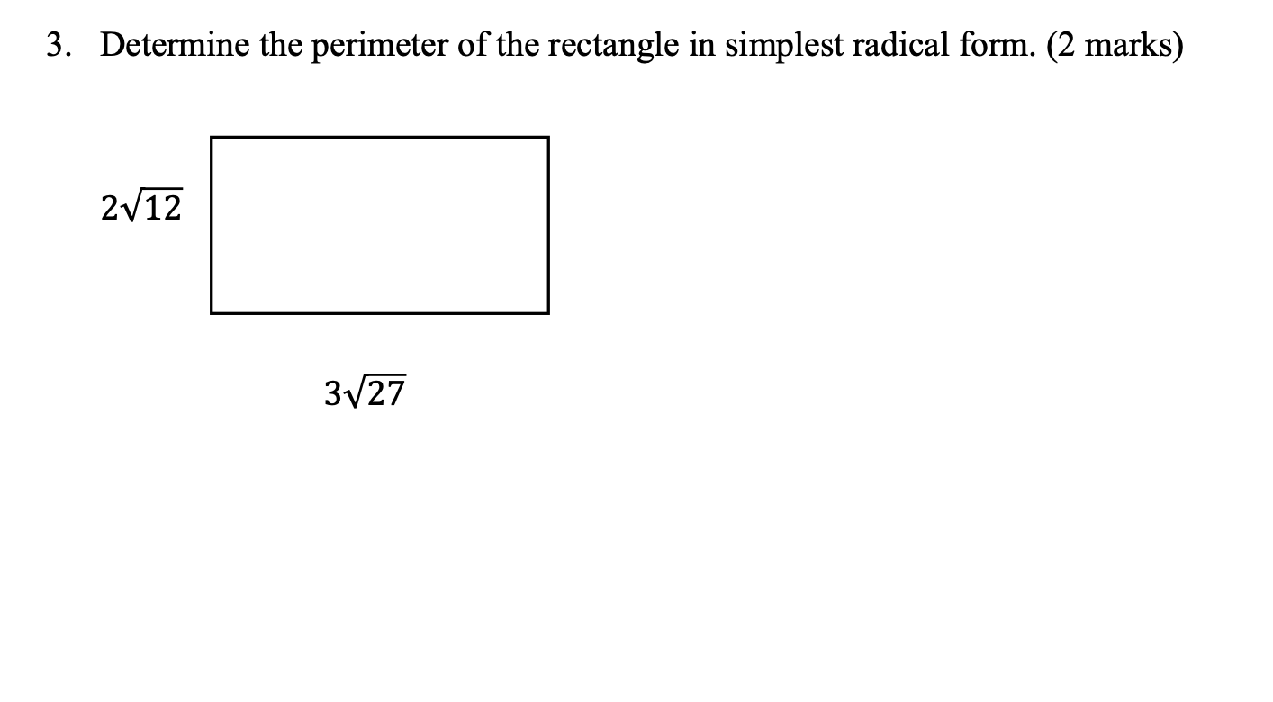 Solved 3. Determine the perimeter of the rectangle in | Chegg.com