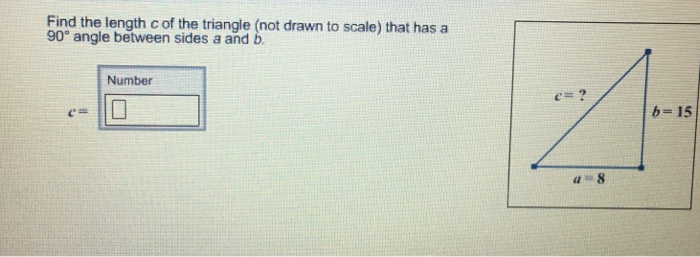 Solved Find the length c of the triangle (not drawn to | Chegg.com