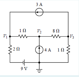 Solved Determine all the indicated node voltages for the | Chegg.com