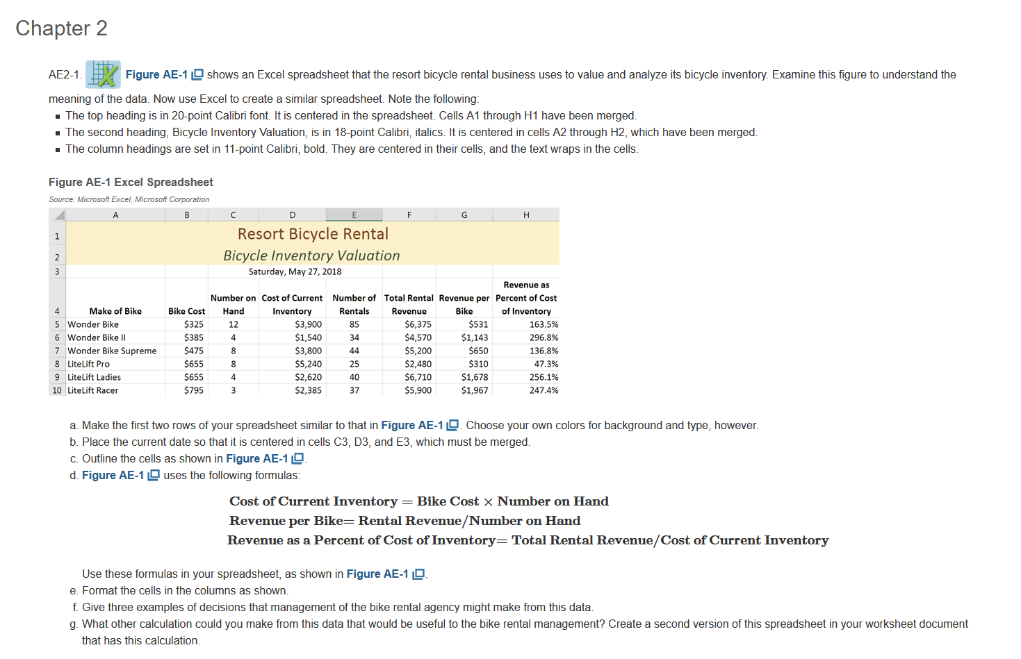 Solved AE2-1. Figure AE-1 shows an Excel spreadsheet that | Chegg.com Solved AE2-1. Figure AE-1 shows an Excel spreadsheet that | Chegg.com