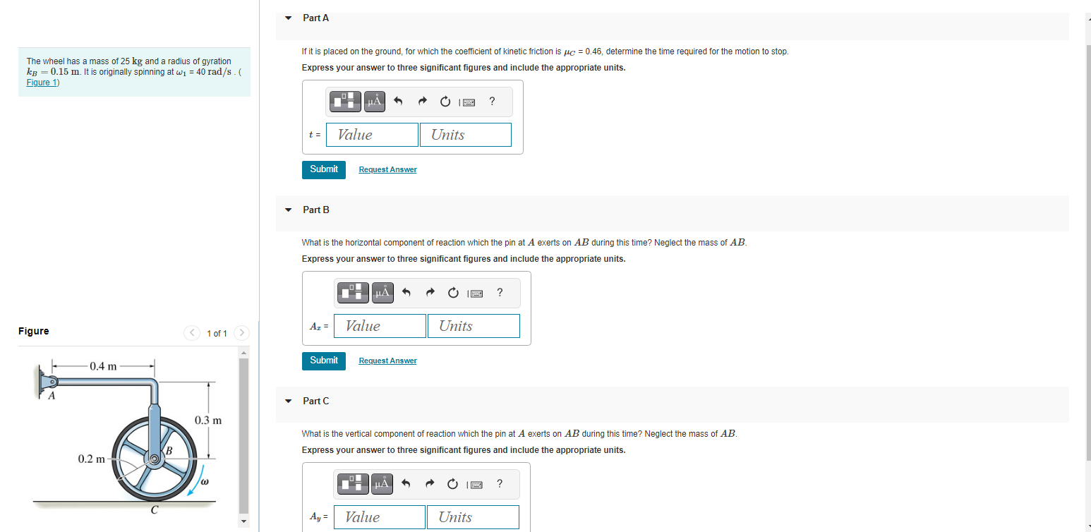 Solved The wheel has a mass of 25 kg and a radius of | Chegg.com