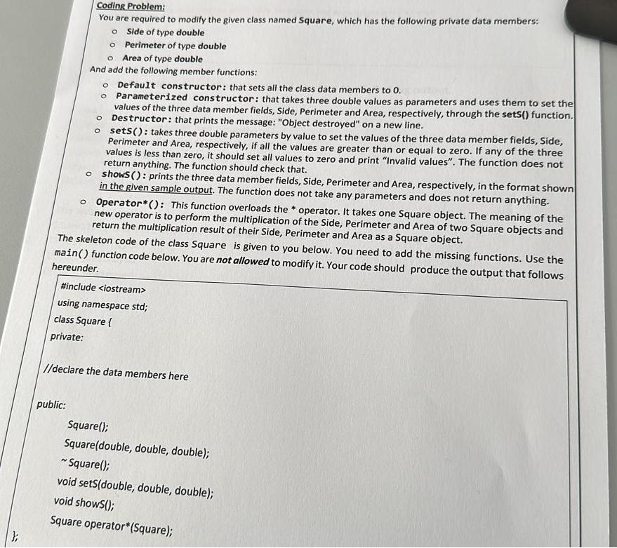 Solved Coding Problem: You are required to modify the given | Chegg.com