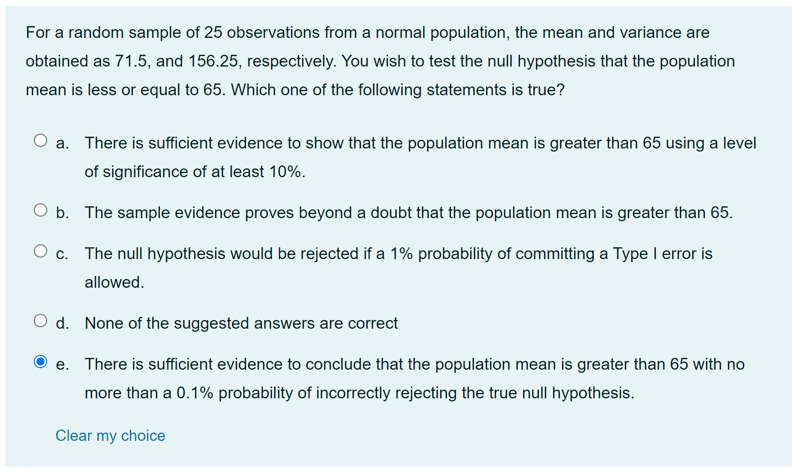 Solved For a random sample of 25 observations from a normal | Chegg.com