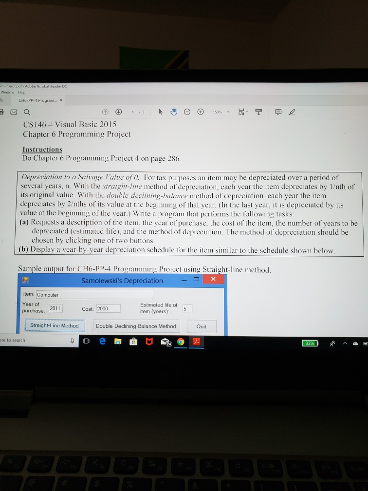 Solved m Project pdf- Adobe Acrobat Reader Dc Window Help | Chegg.com