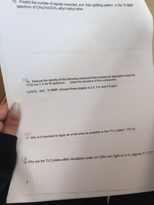 Solved 15. Predict the number of signals expected, and their | Chegg.com