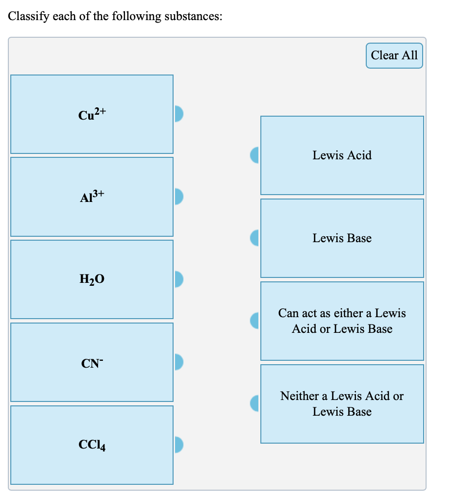 Solved Classify each of the following substances: Clear All | Chegg.com