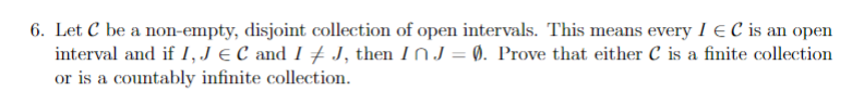 Solved Let C be a non-empty, disjoint collection of open | Chegg.com