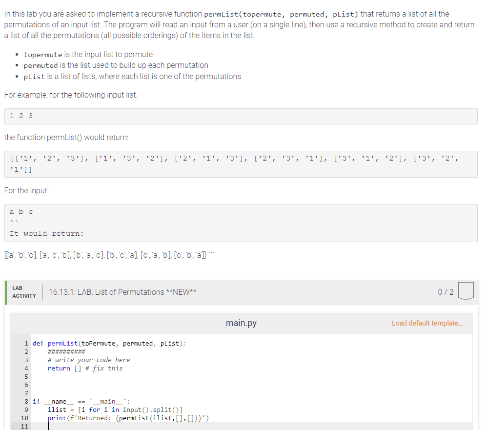 Solved In this lab you are asked to implement a recursive | Chegg.com